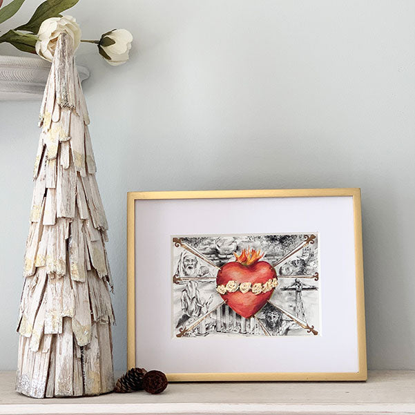 Sorrowful and Immaculate Heart of Mary - Jill Elizabeth Art